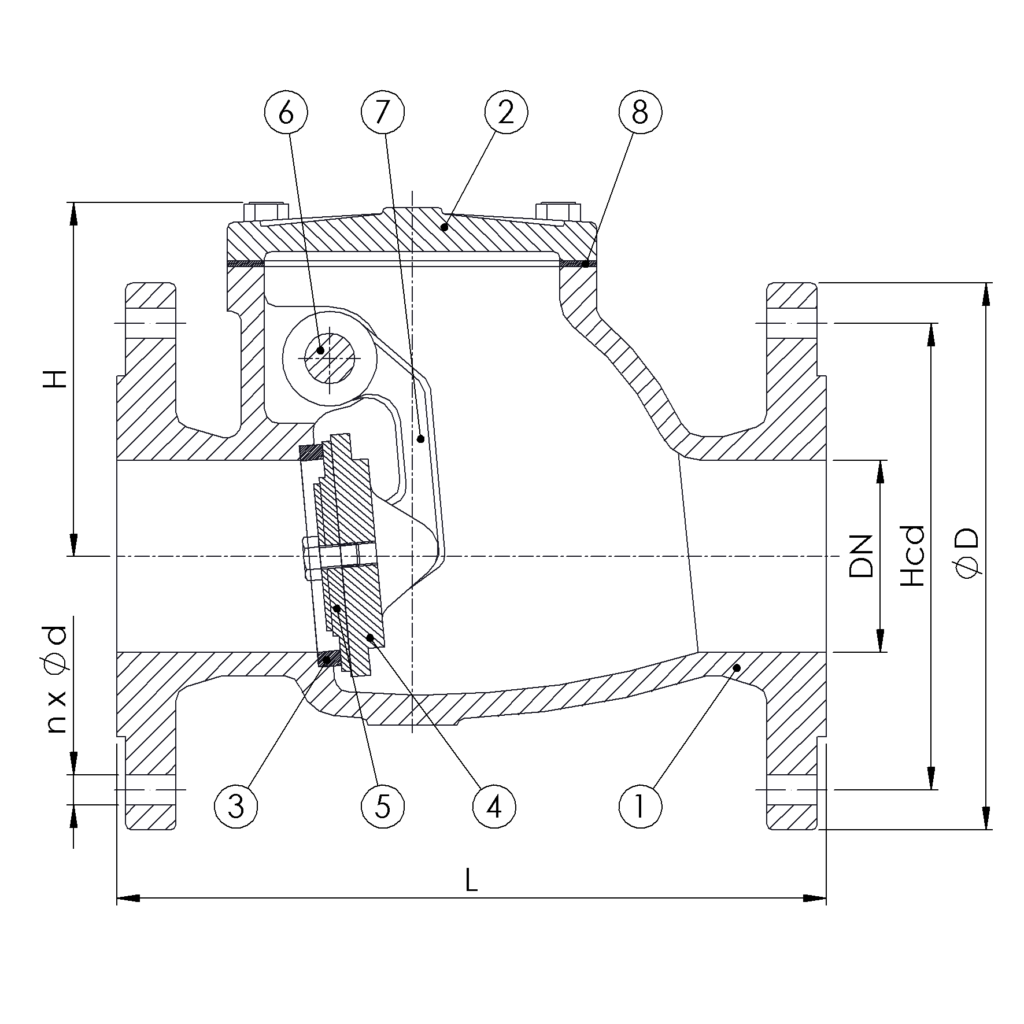 Swing Check Valve DN50 PN16 | Nor-Am Management LLC