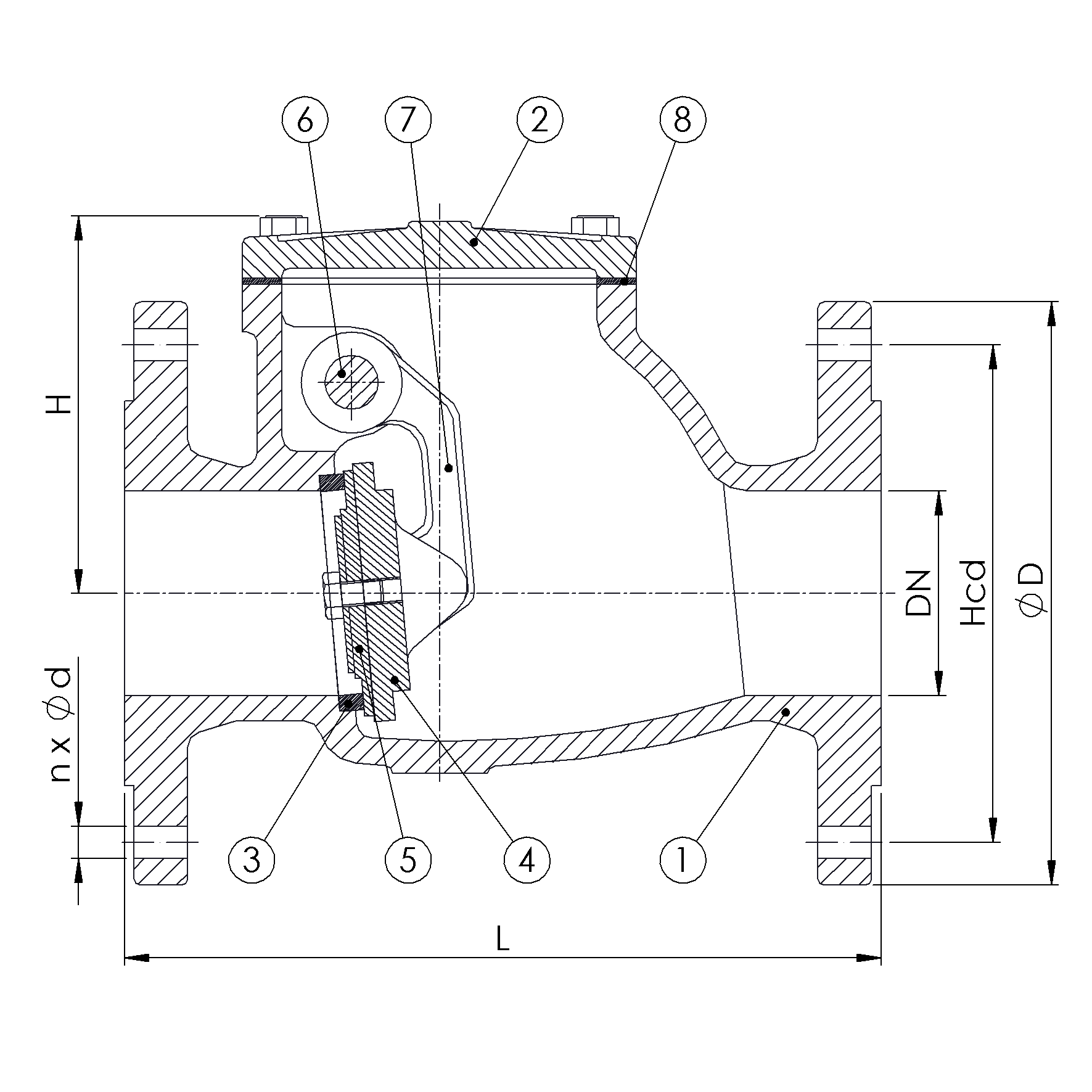 Swing check valve DN80 PN16 | Nor-Am Management LLC
