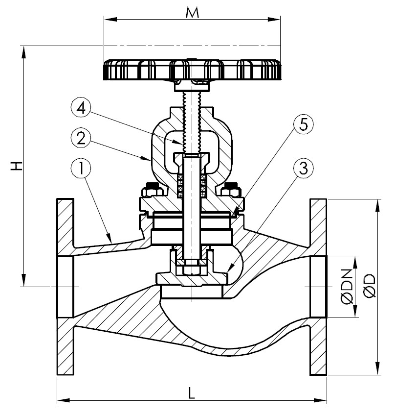 Globe Valve DN25 PN16 | Nor-Am Management LLC